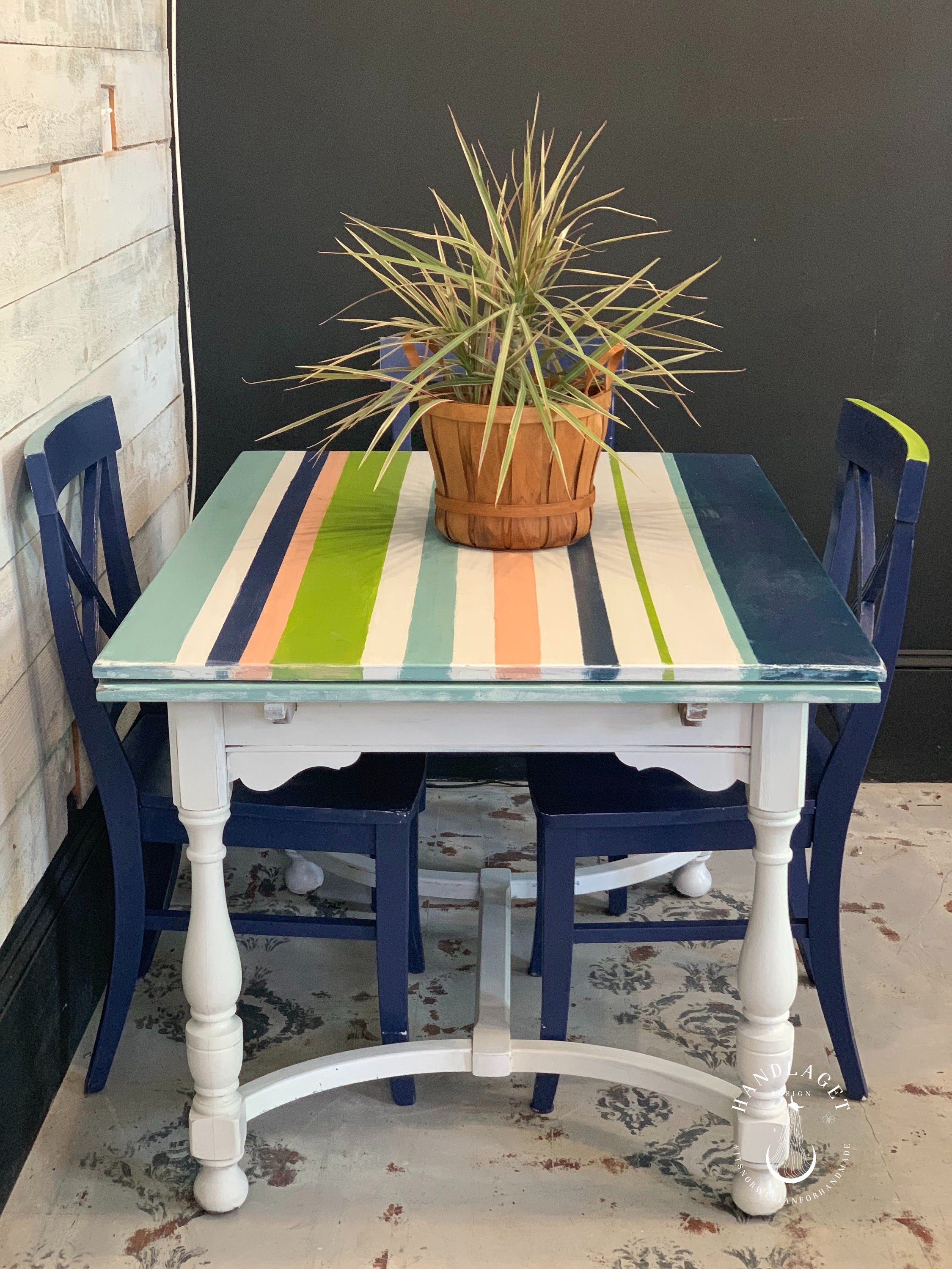 Striped Dining Table With 6 Chairs - Etsy