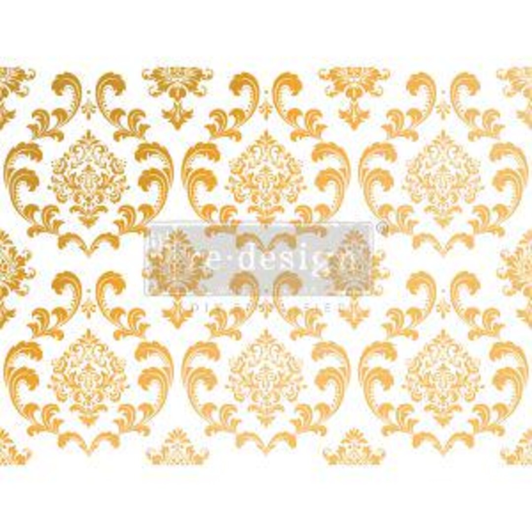 Kacha Gold Foil House of Damask 18x24 Rub-on Transfer Redesign by Prima ...