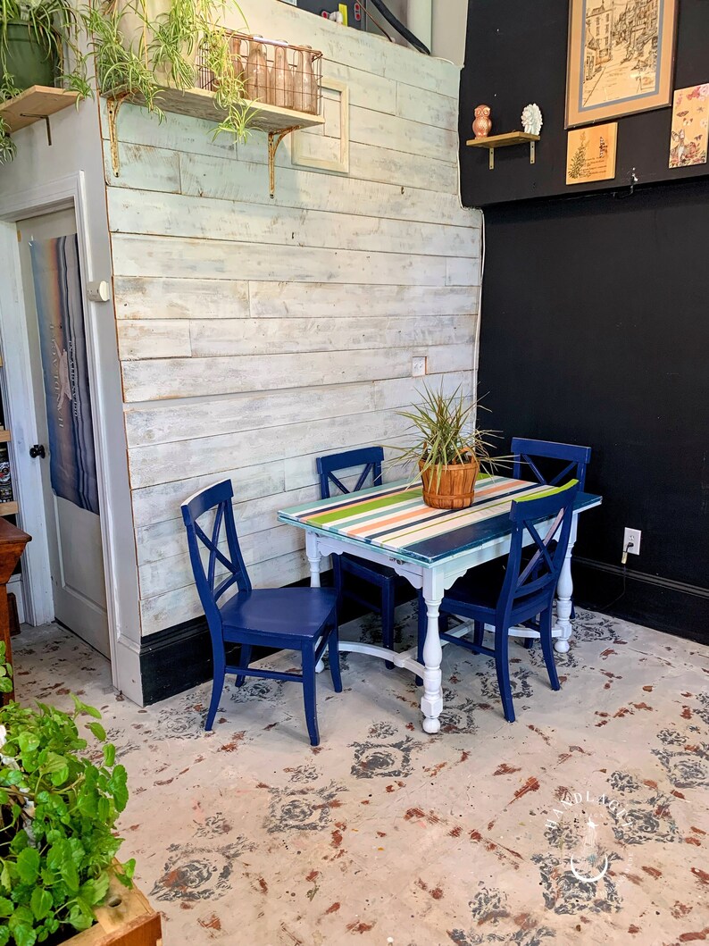 Striped Dining Table With 6 Chairs - Etsy