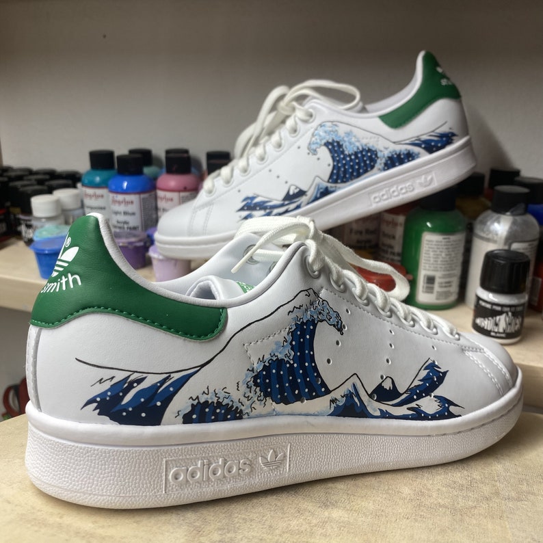 ADIDAS Stan Smith Custom hokusai Custom Sneaker - Etsy