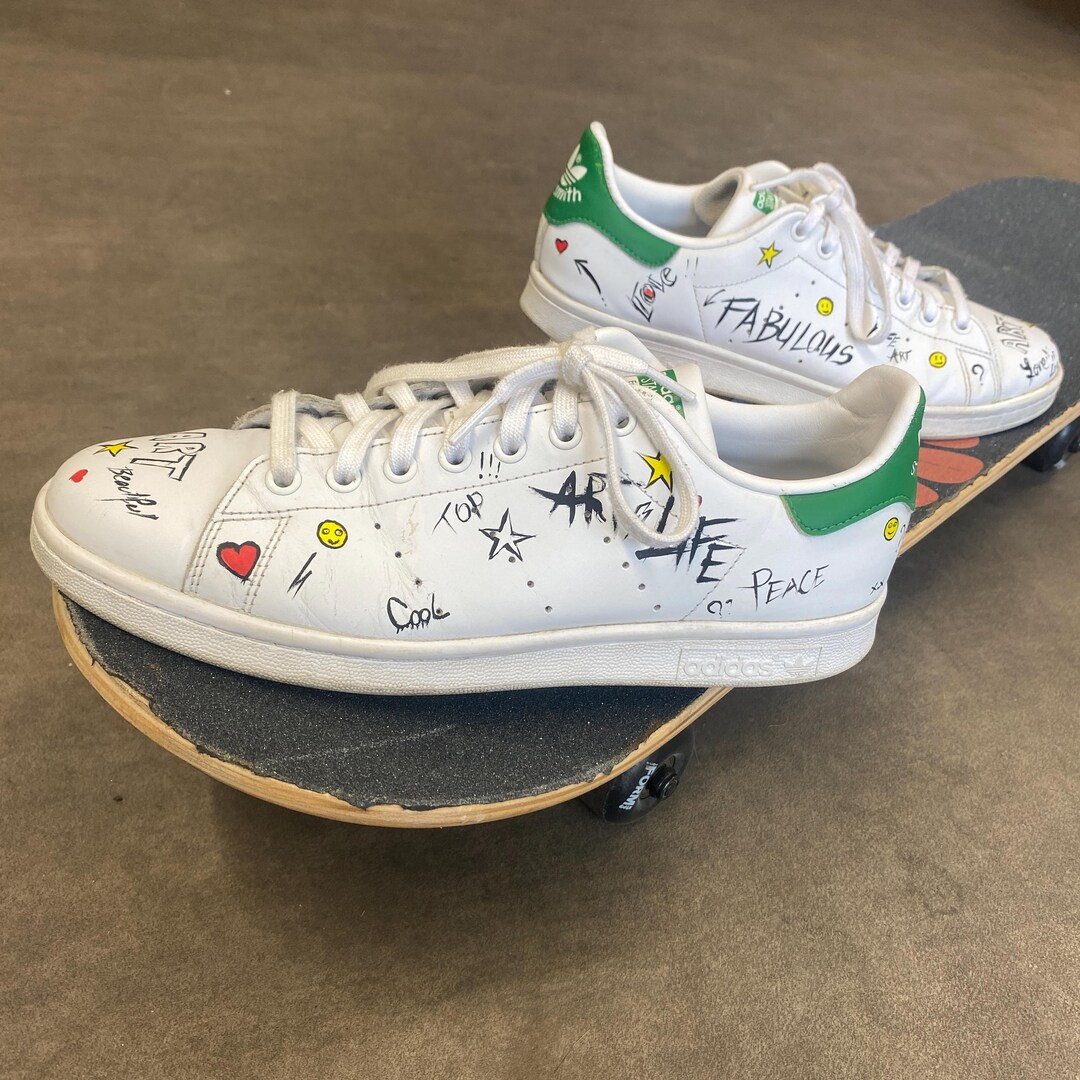 Custom ADIDAS Stan Smith Shoes, Custom "art Life" - Etsy