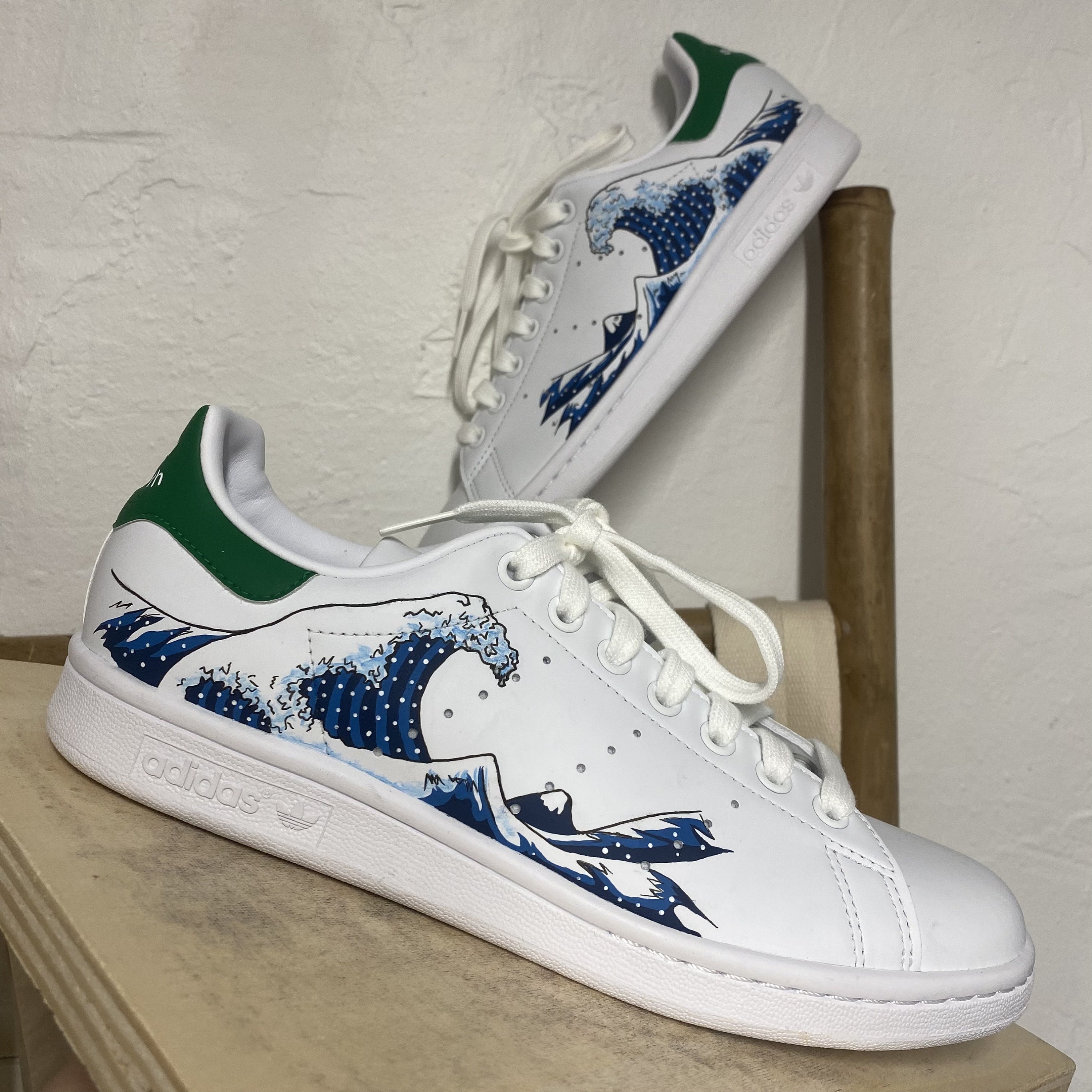 ADIDAS Stan Smith Custom hokusai Custom Sneaker - Etsy