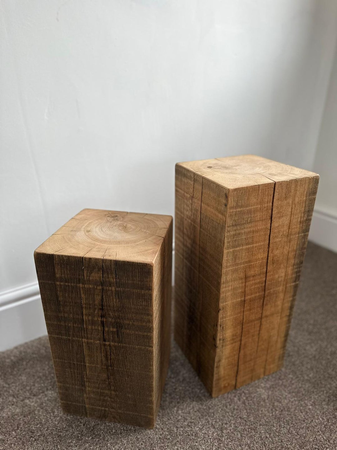 Unfinished Solid Oak Display Block: Modern Rustic Decor (7.87 Inch ...