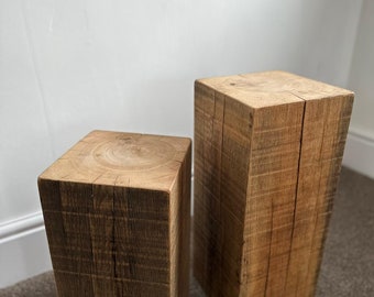 200x200 Solid Oak Block/display Set Side Tables/lamp Stand/modern Home ...