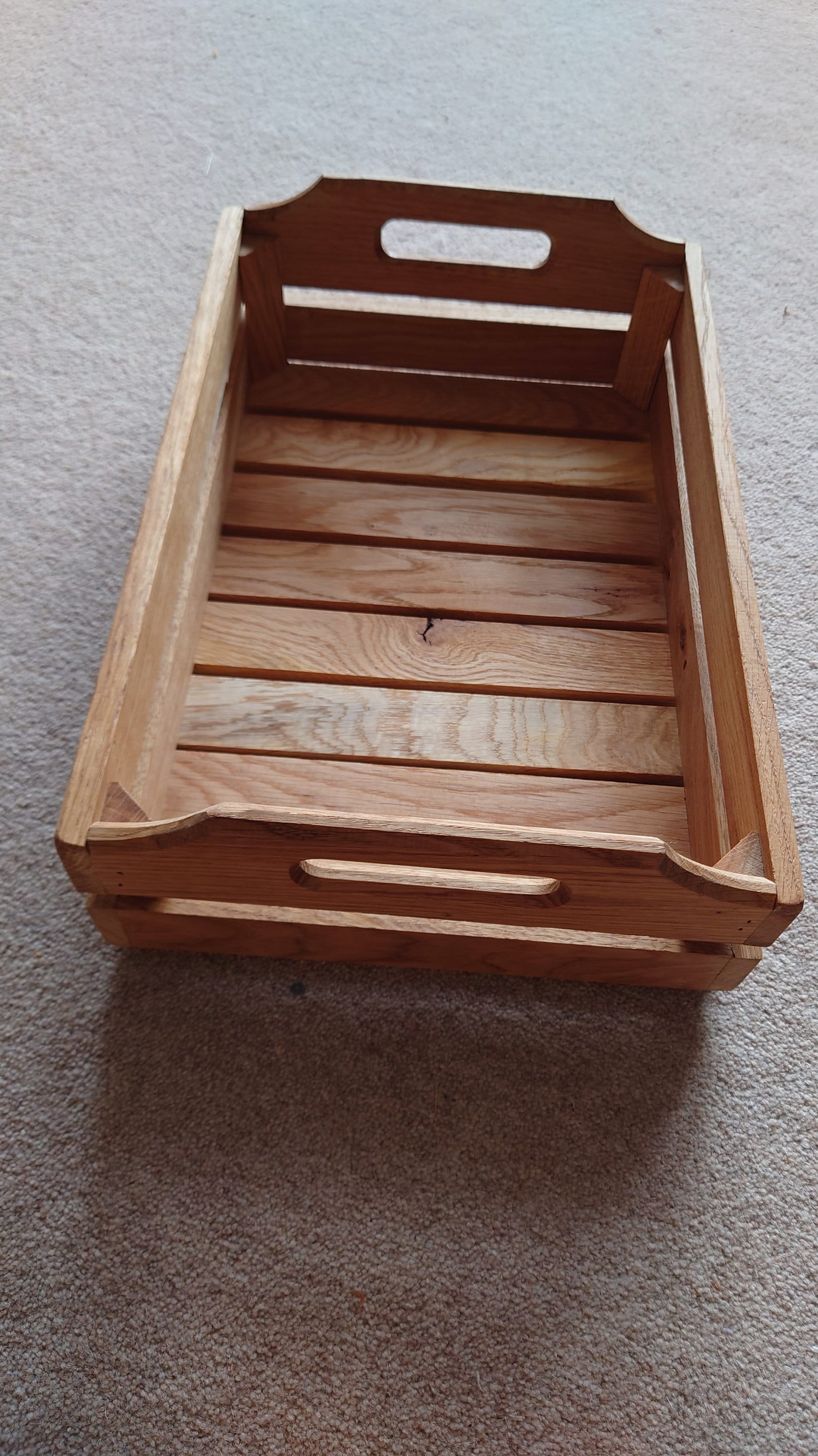 3pc Solid Oak Smooth Finish Storage Crate / Apple Crate / Record Crate ...