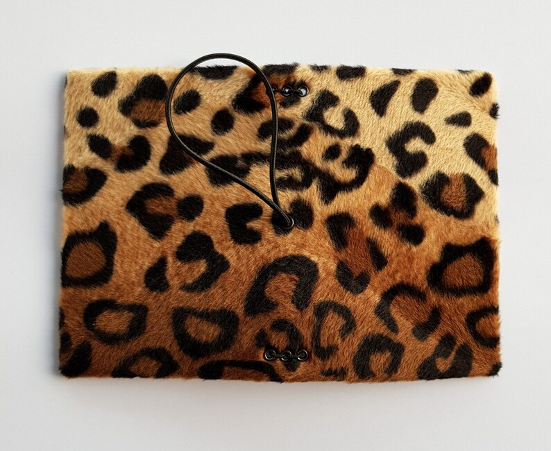 Leopard Faux Fur Notebook Cover Pocket/fn/passport Size, Handcrafted ...