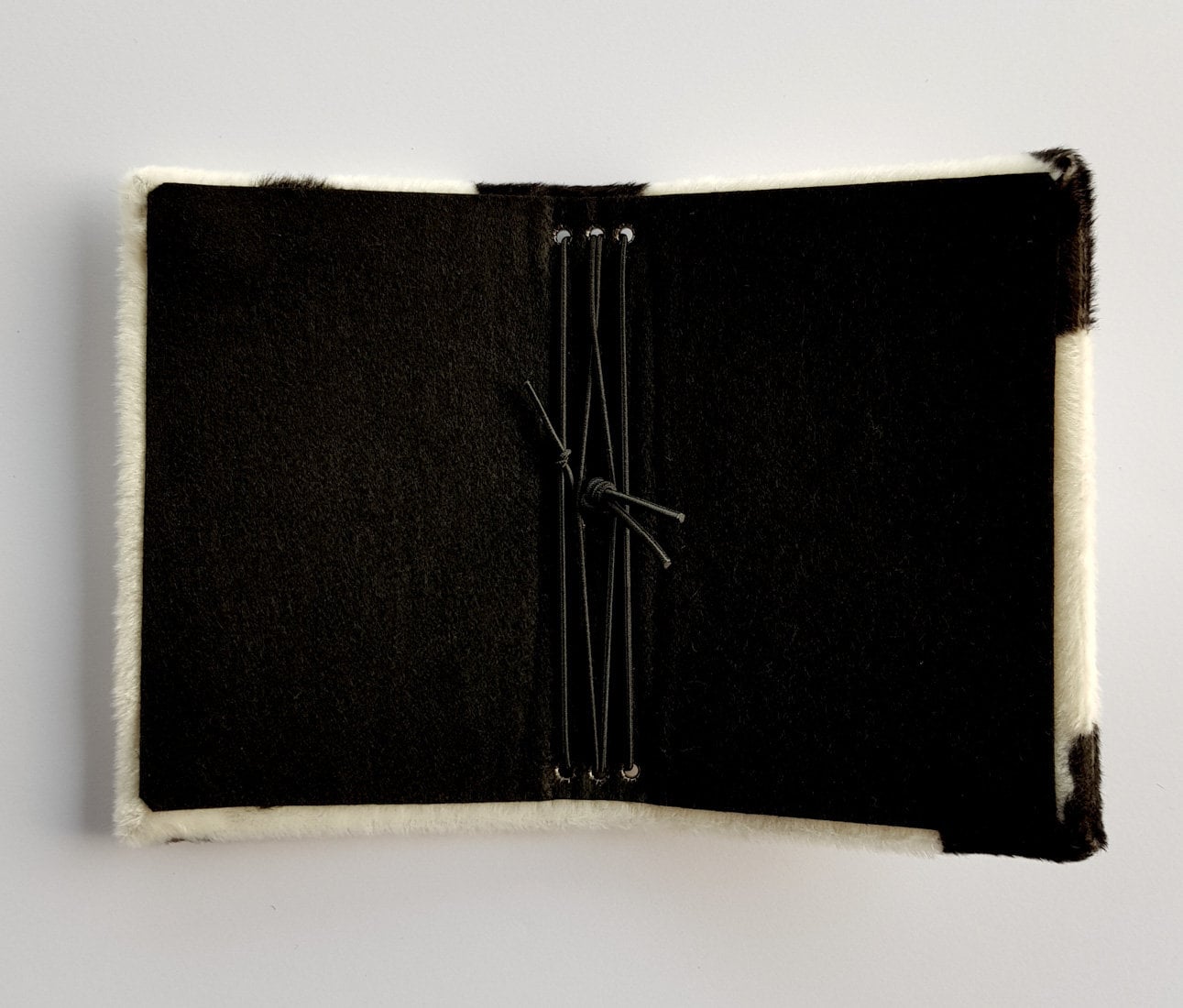 Black and White Cow Faux Fur Notebook Cover - Pocket/fn/passport Size ...