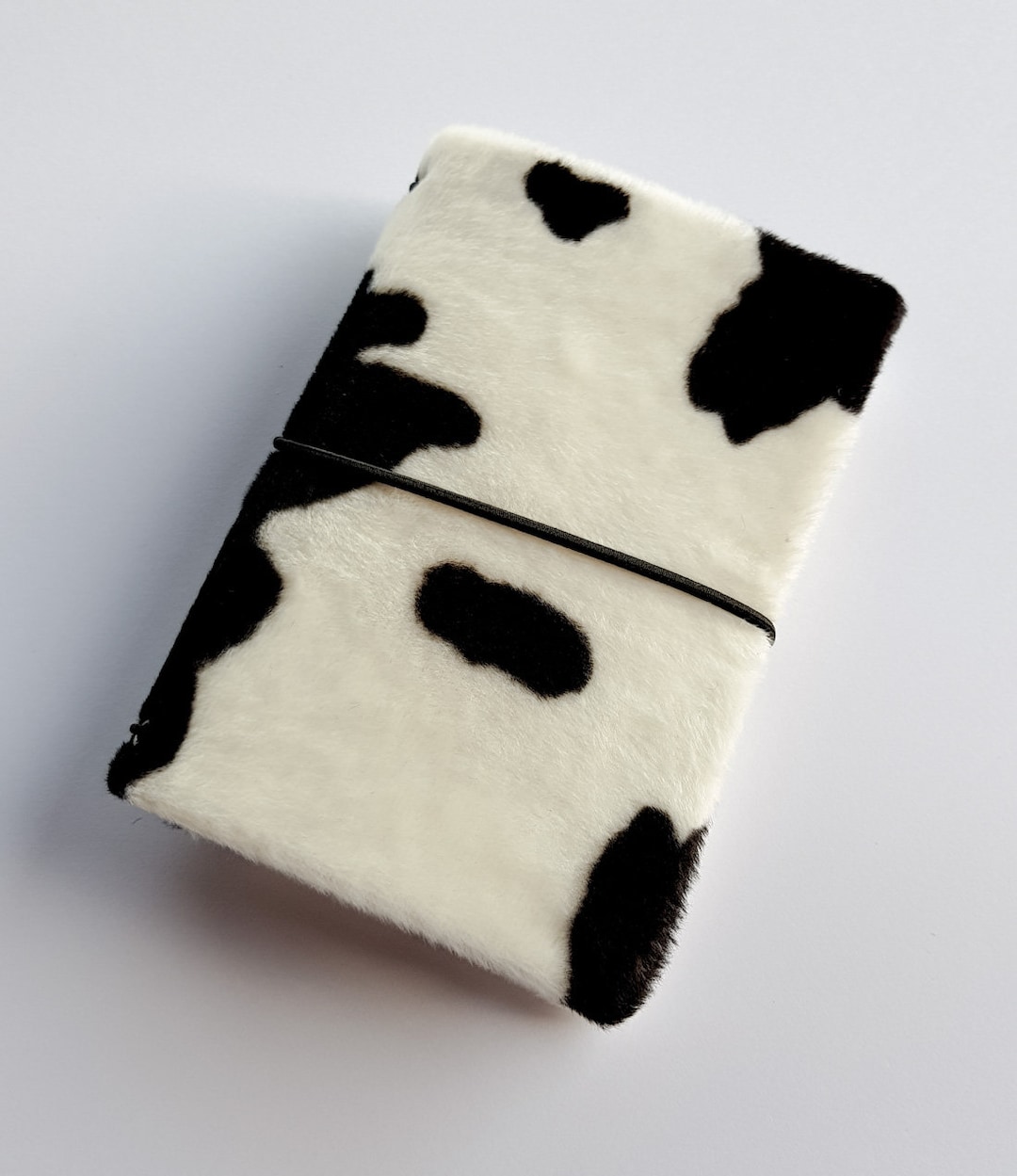 Black and White Cow Faux Fur Notebook Cover - Pocket/fn/passport Size ...