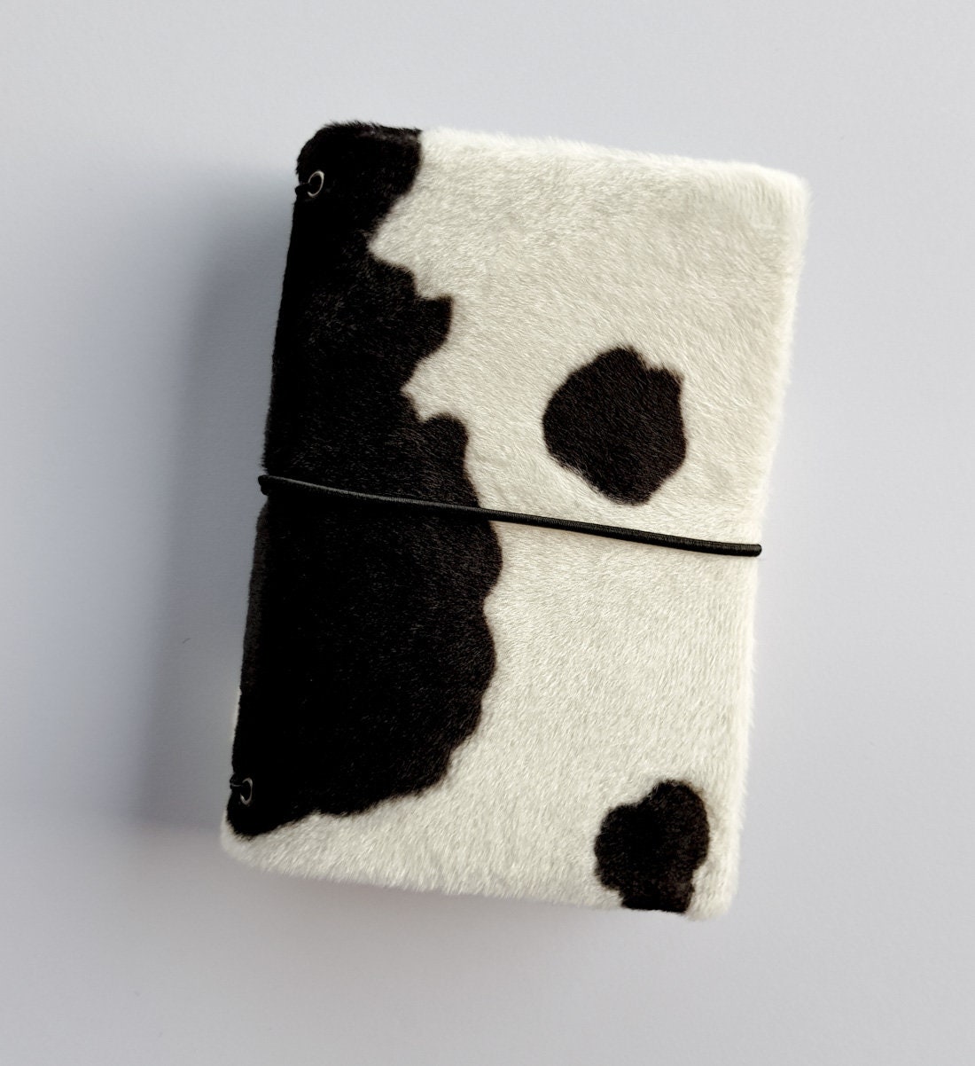 Black and White Cow Faux Fur Notebook Cover - Pocket/fn/passport Size ...