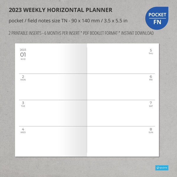 Midori Weekly Refill - Etsy