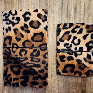 Leopard Faux Fur Notebook Cover - Pocket/fn/passport Size, Handcrafted ...