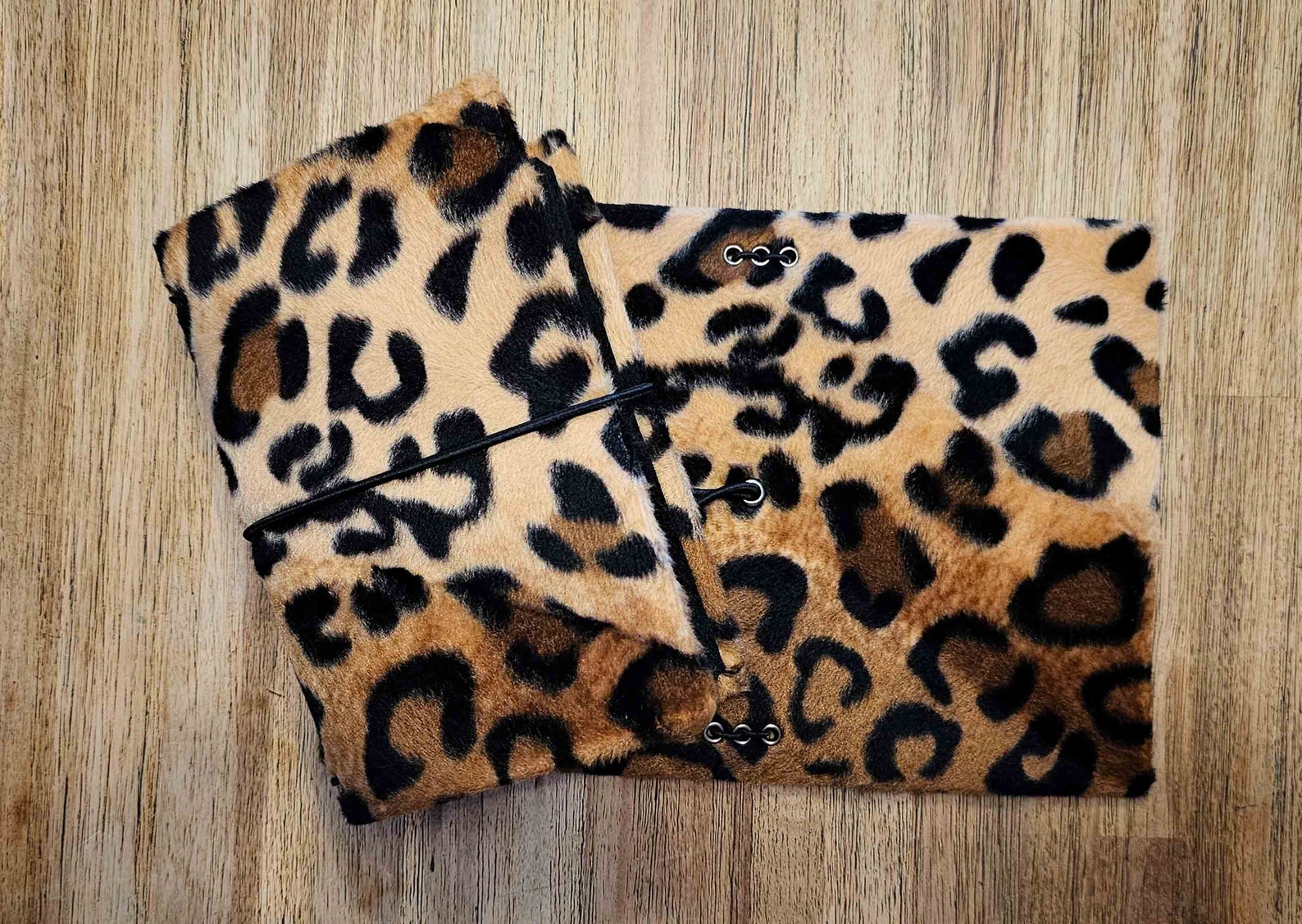 Leopard Faux Fur Notebook Cover Pocket/fn/passport Size, Handcrafted ...