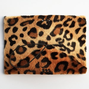 Leopard Faux Fur Notebook Cover - Pocket/fn/passport Size, Handcrafted ...