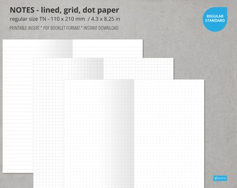 Printable Standard Tn Inserts - Etsy