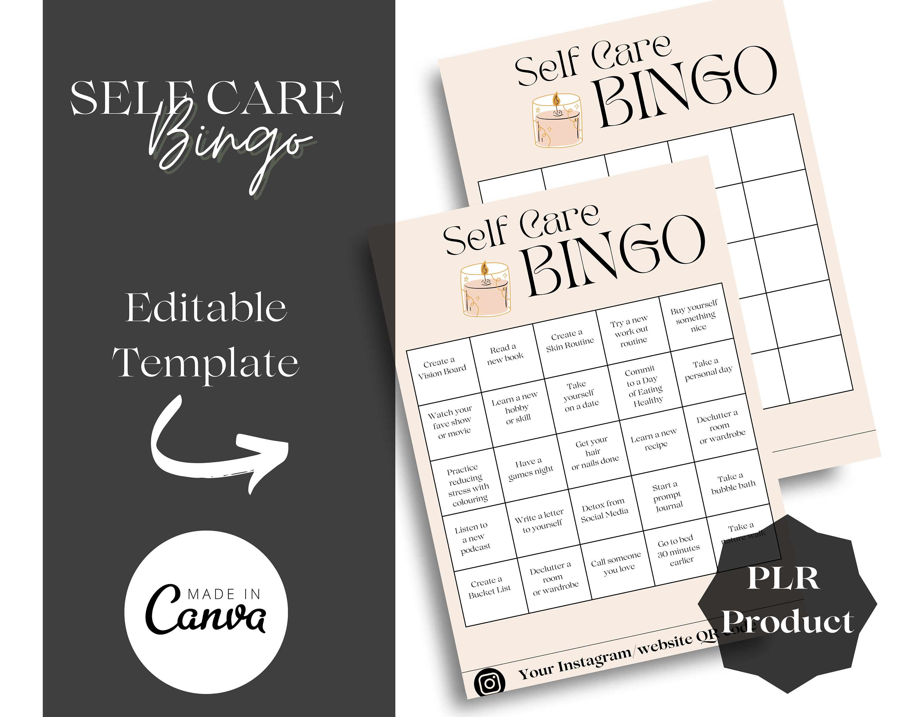 Self-care Bingo Printable | Digital Template | Bingo | Wellness | Self ...