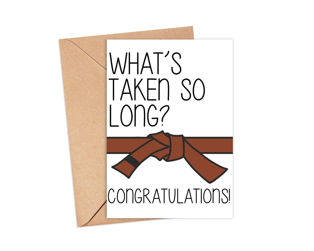 Congratulations, Jiu Jitsu/marital Arts New Belt Card - Etsy