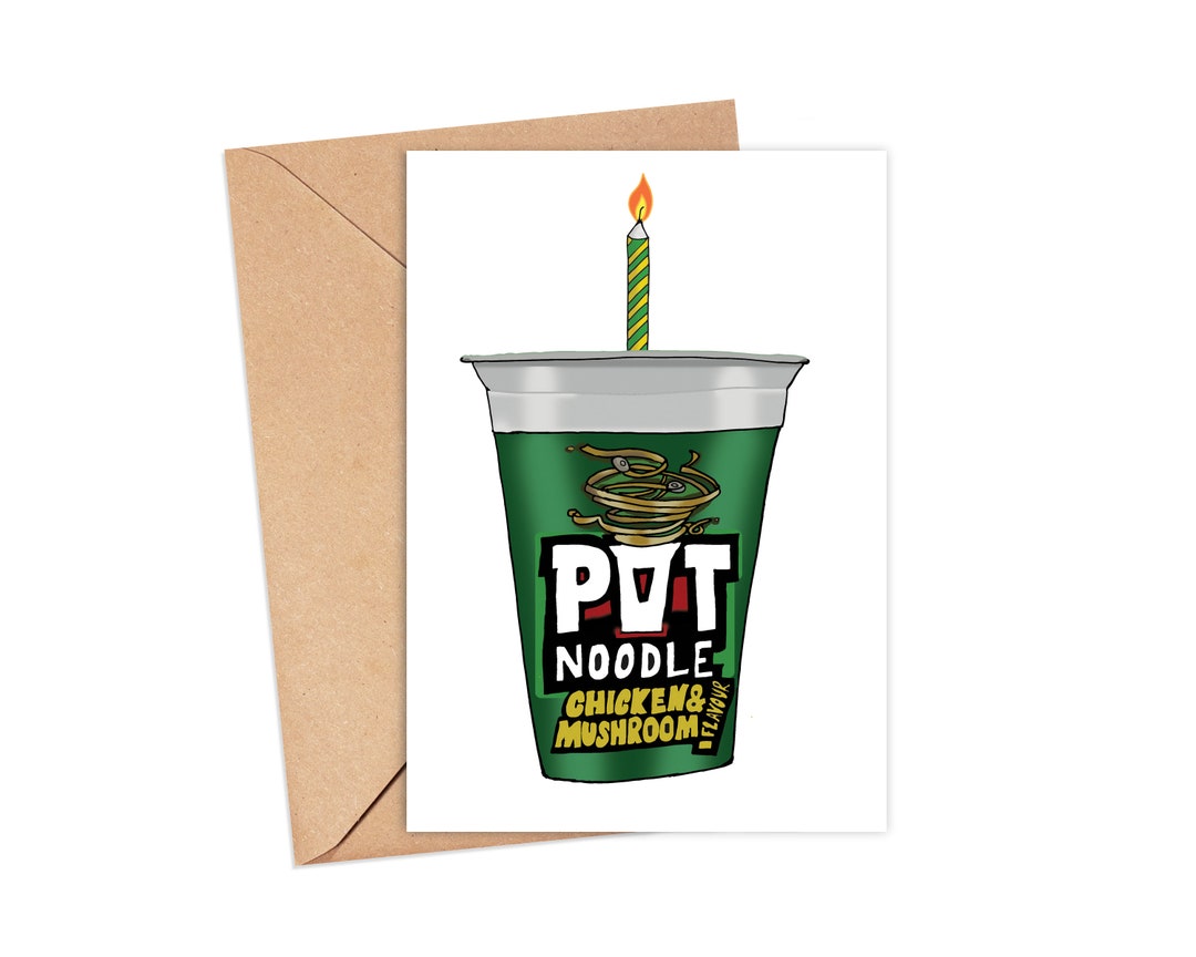 Happy Birthday Pot Noodle Card - Etsy