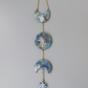 Triple Goddess Wall Hanging, Boho Gift, Faux Crystal Moon Wall Hanging ...
