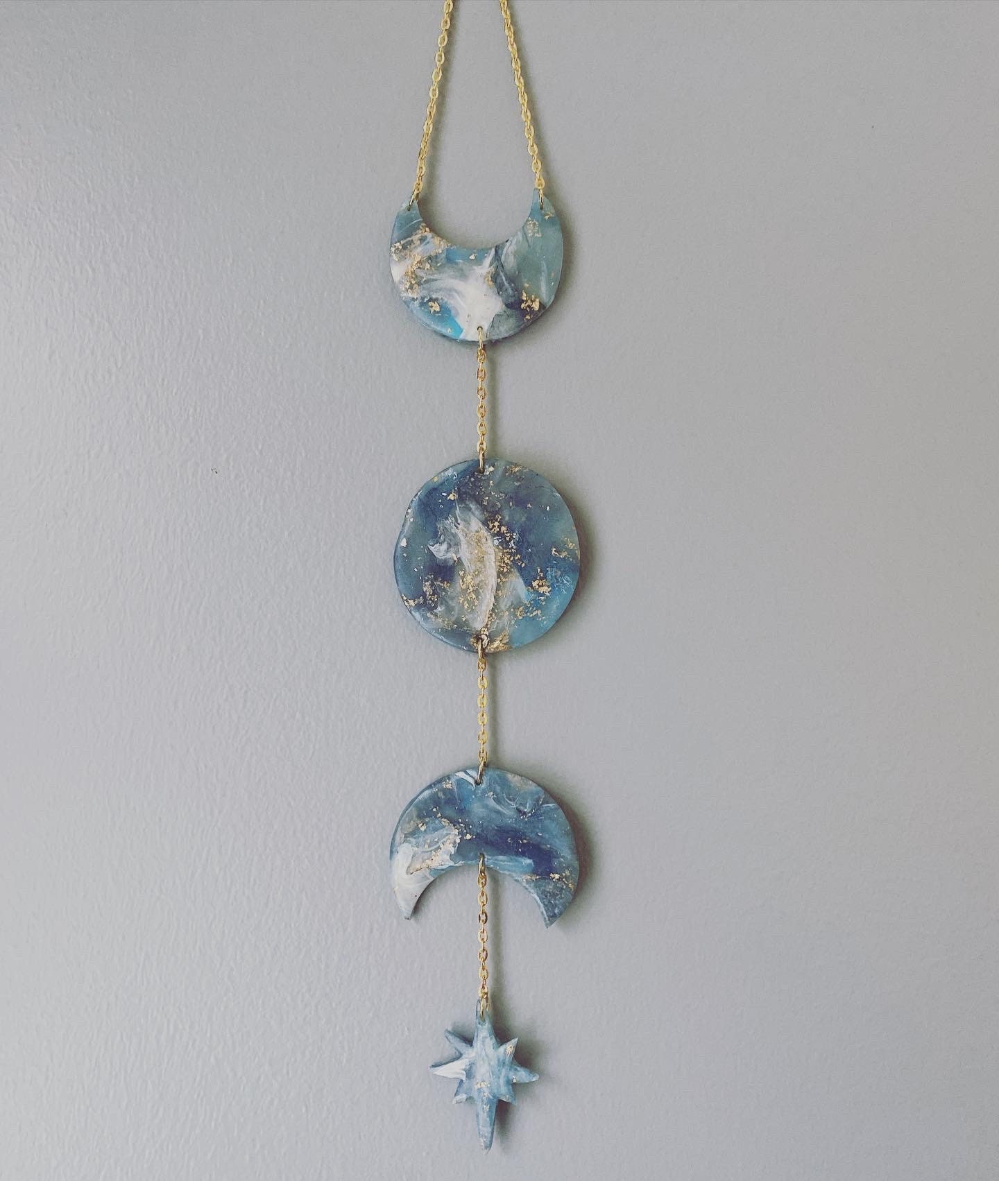 Triple Goddess Wall Hanging, Boho Gift, Faux Crystal Moon Wall Hanging ...