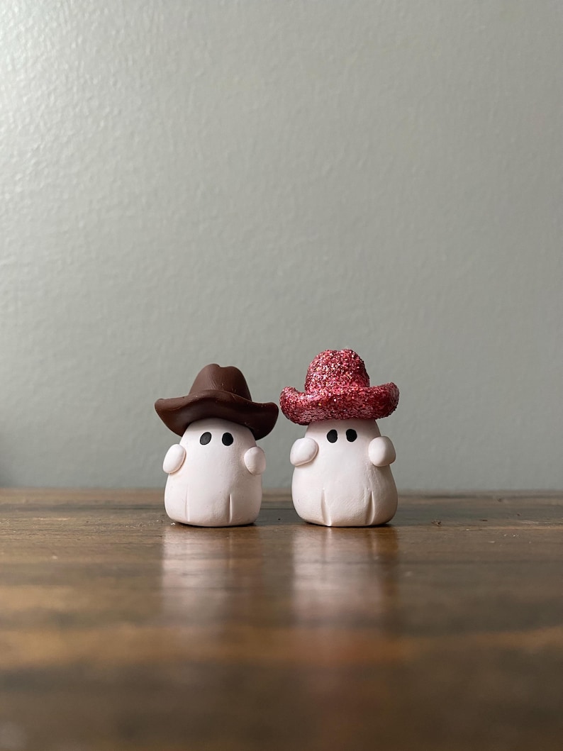 Cowboy Hat Ghost Figurine. Western Ghost. Pocket Ghost. Halloween Decor ...