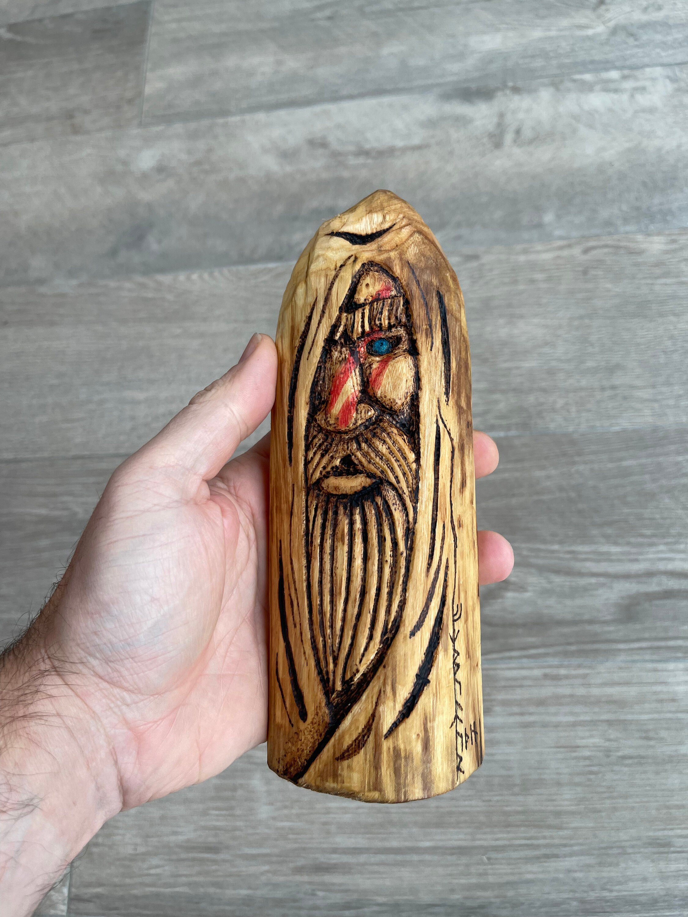 Handmade Odin Statue With Runes - Etsy