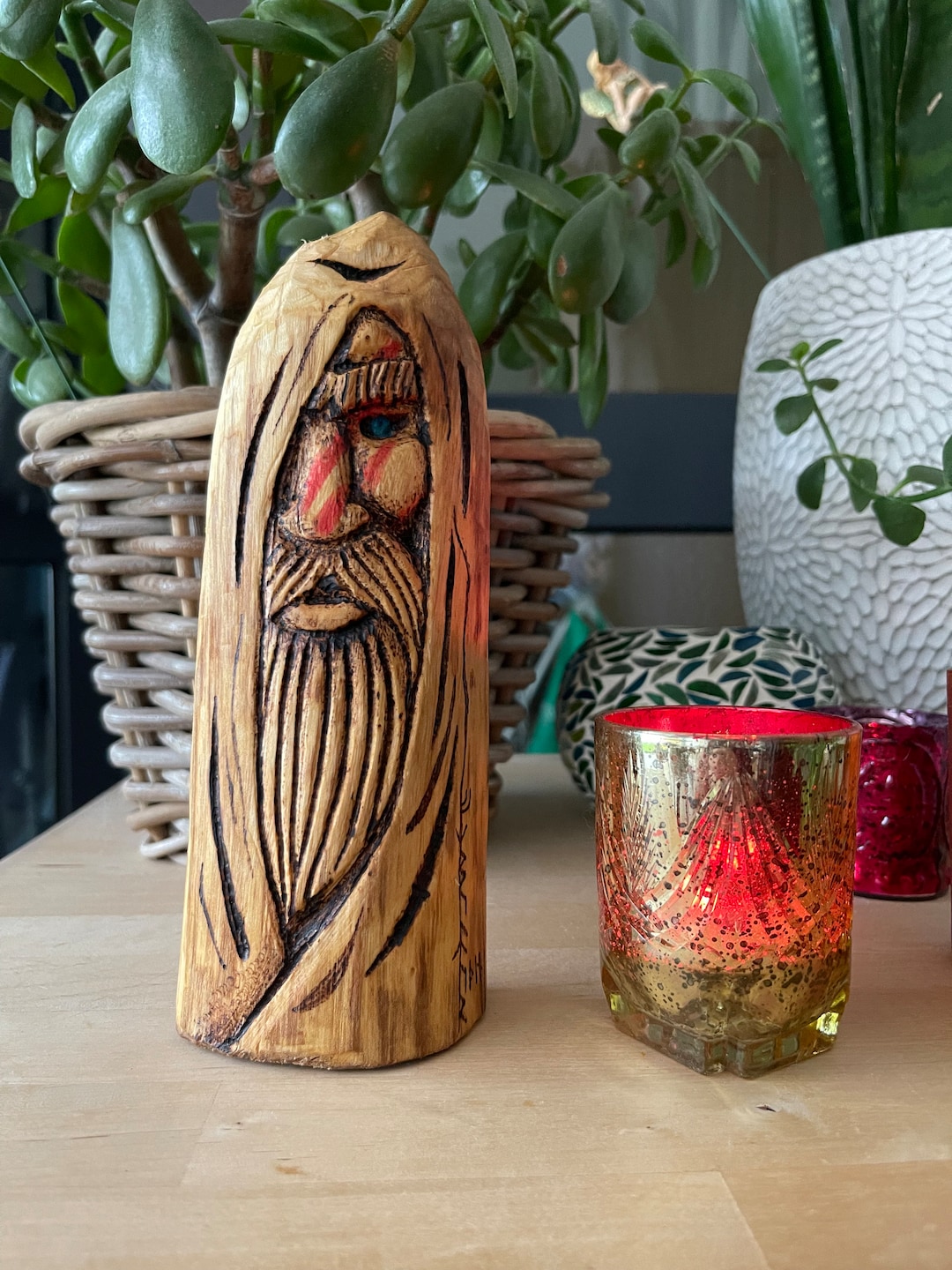 Handmade Odin Statue With Runes - Etsy