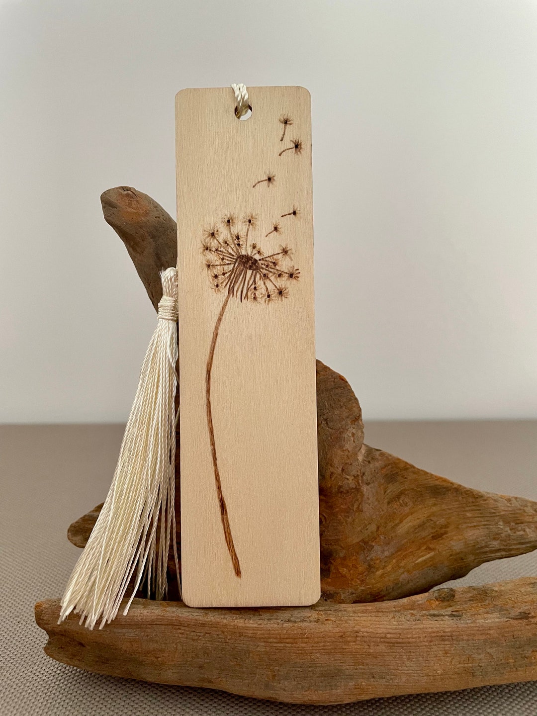 Bookmark DUO Dandelion Personalized Pyrography on Wood - Etsy
