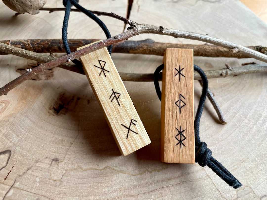 Personalized Runes and Binding Runes on Keychains | Handmade Pyrography ...
