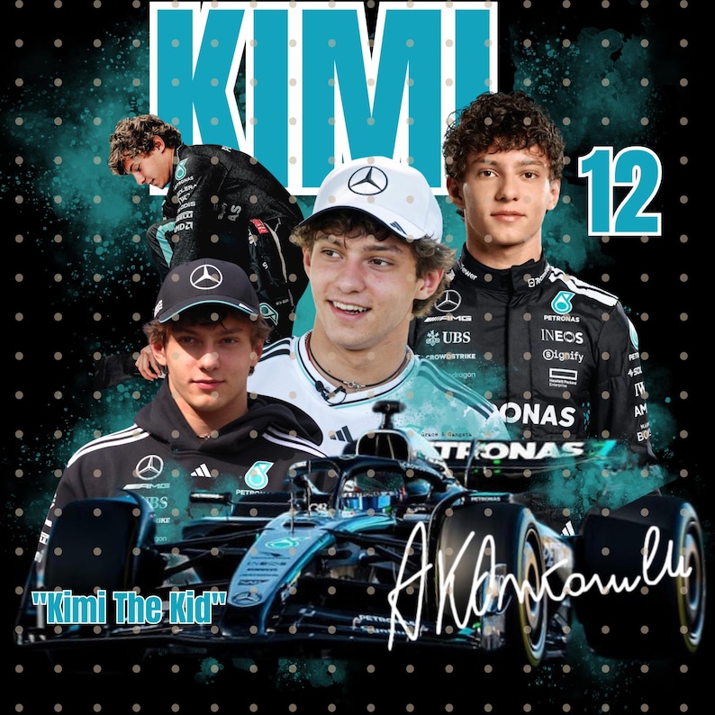 Andrea Kimi Antonelli F1 Racing Mercedes PNG Digital Download - Etsy