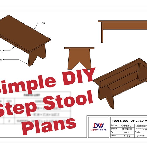 PDF Step Stool Plans Adult Size Detailed Written Plans to Build a 8, 7 ...