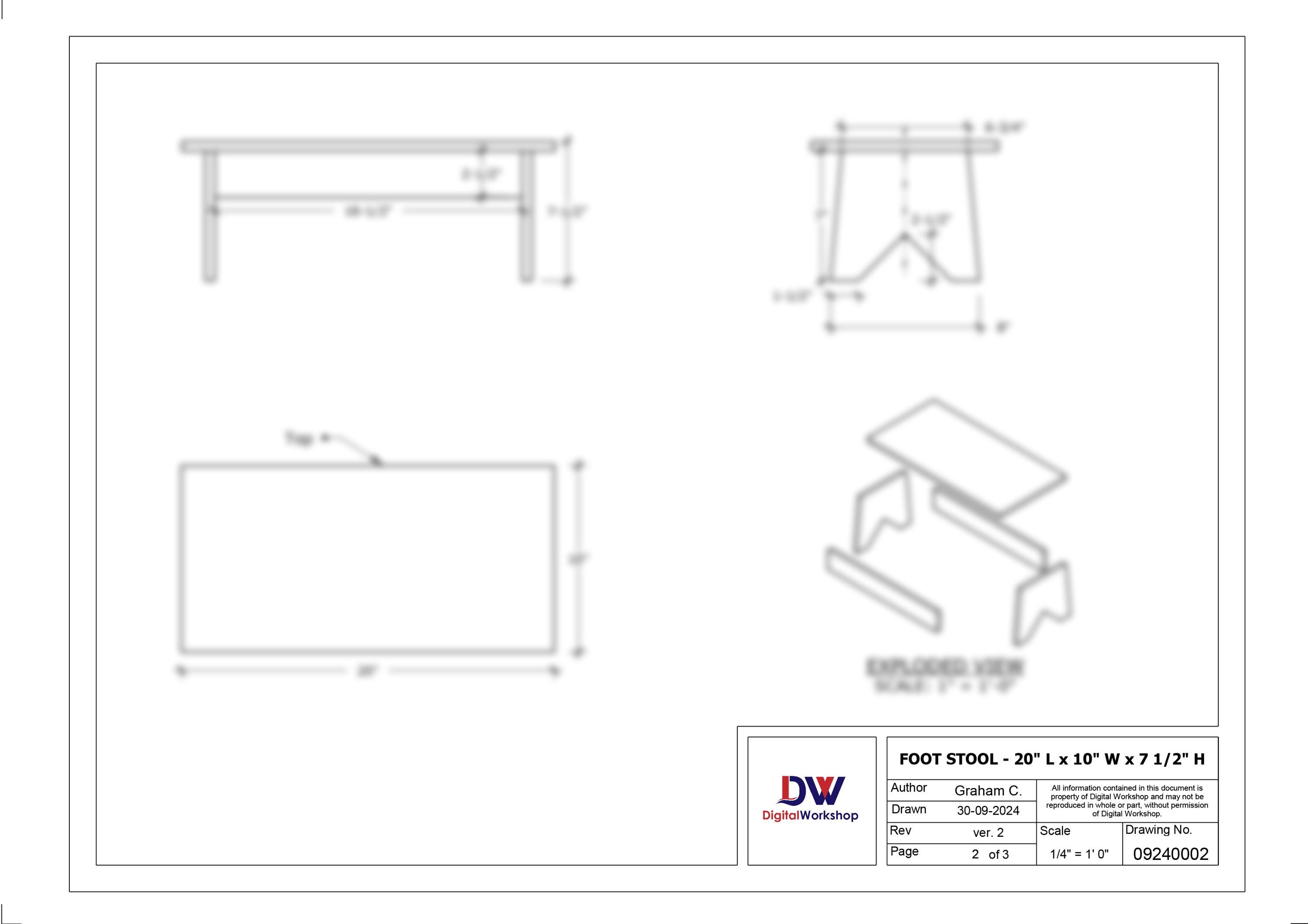 Step Stool Woodworking Plans - 20" L X 10" W X 8" H - Etsy