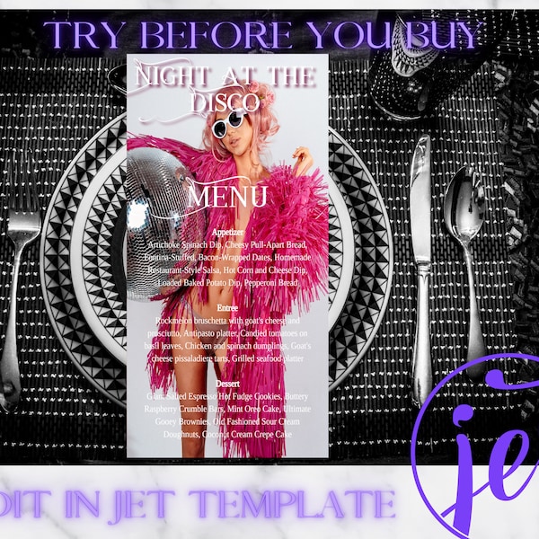 Pink Food Menu Template - Etsy