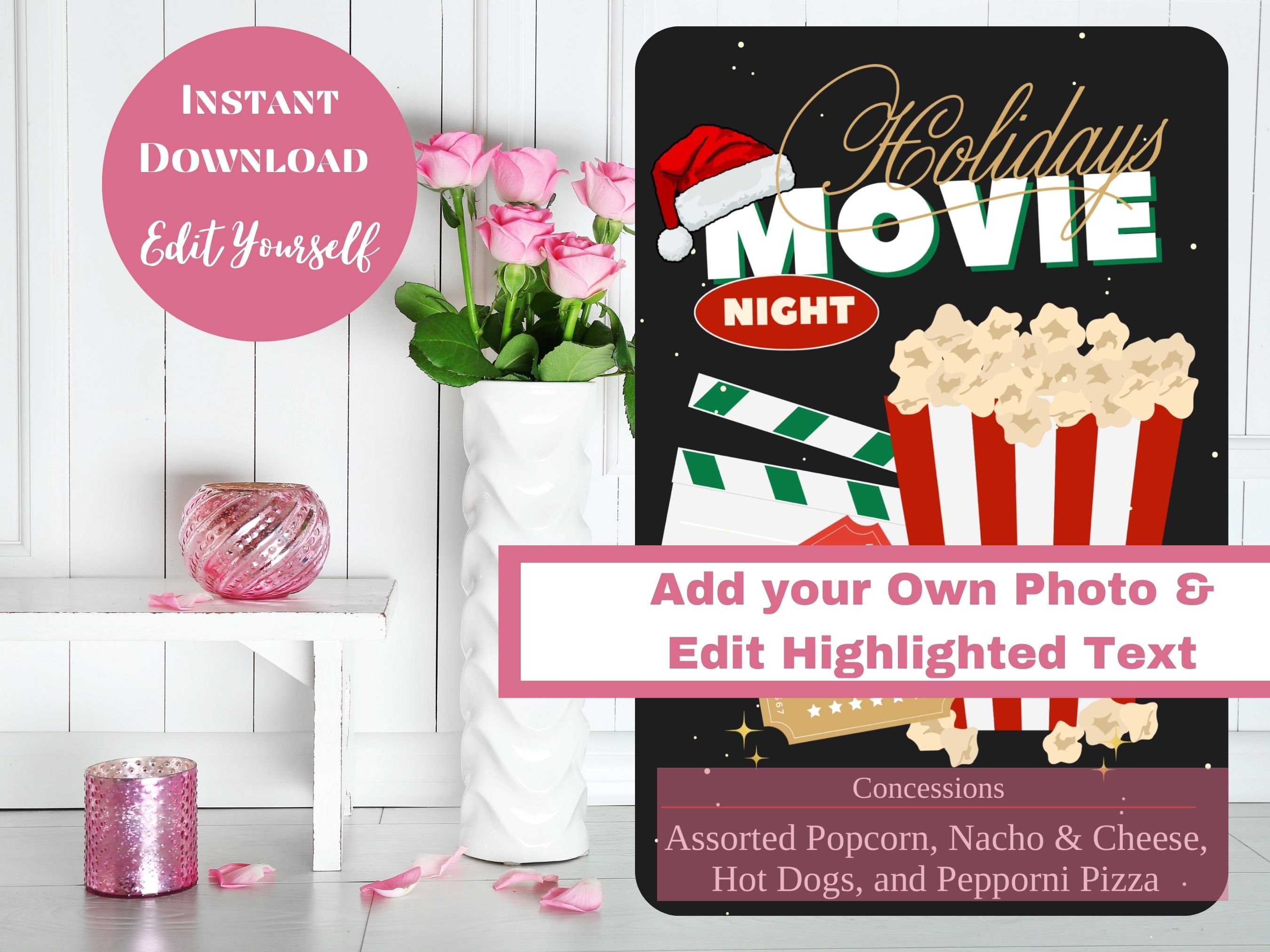 Custom Family Movie Night Menu Template Modern Party Menu - Etsy