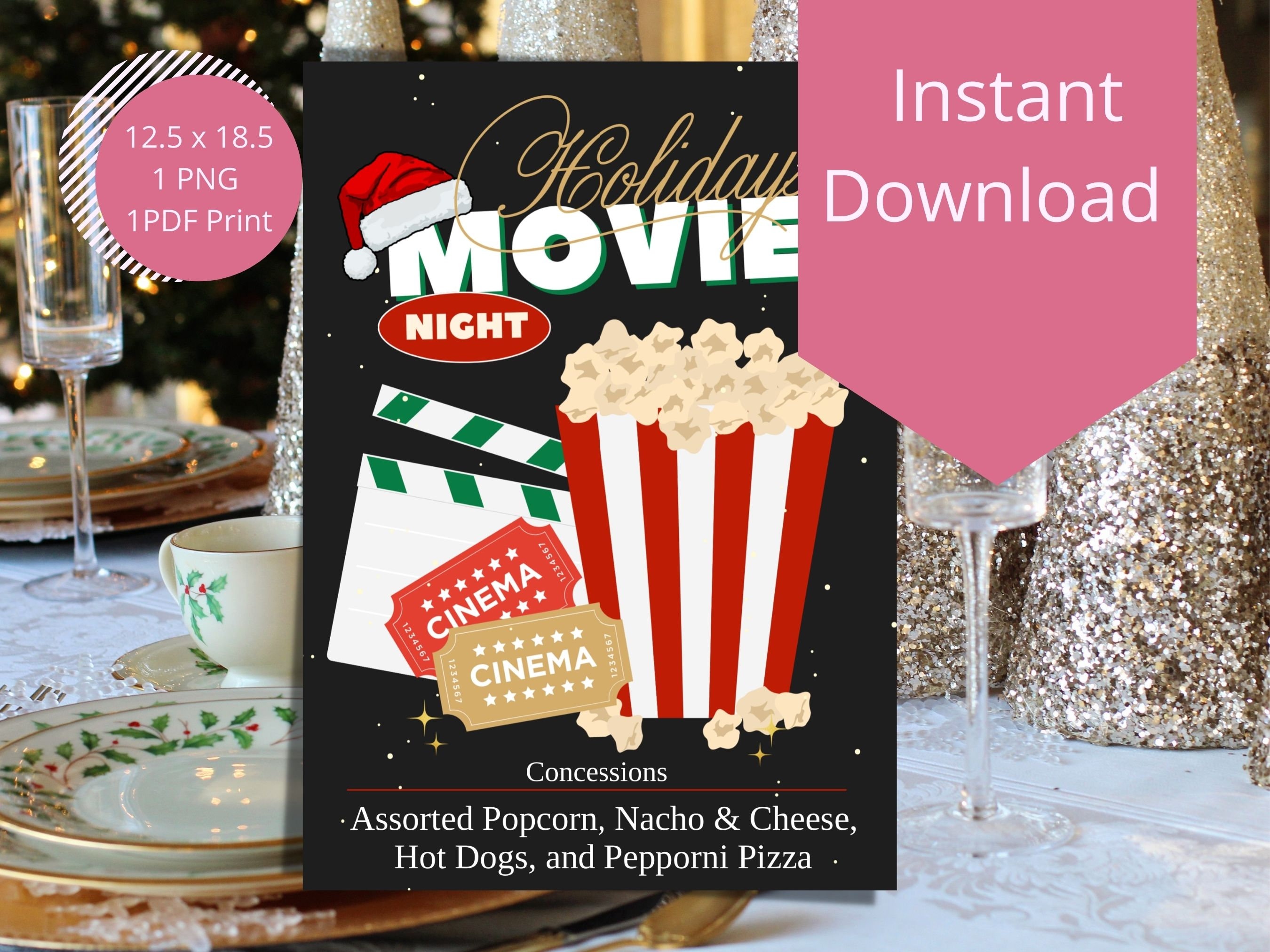 Custom Family Movie Night Menu Template Modern Party Menu - Etsy