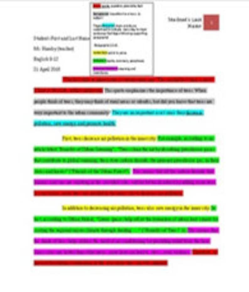 Research Paper Color-coded and Editable - Etsy