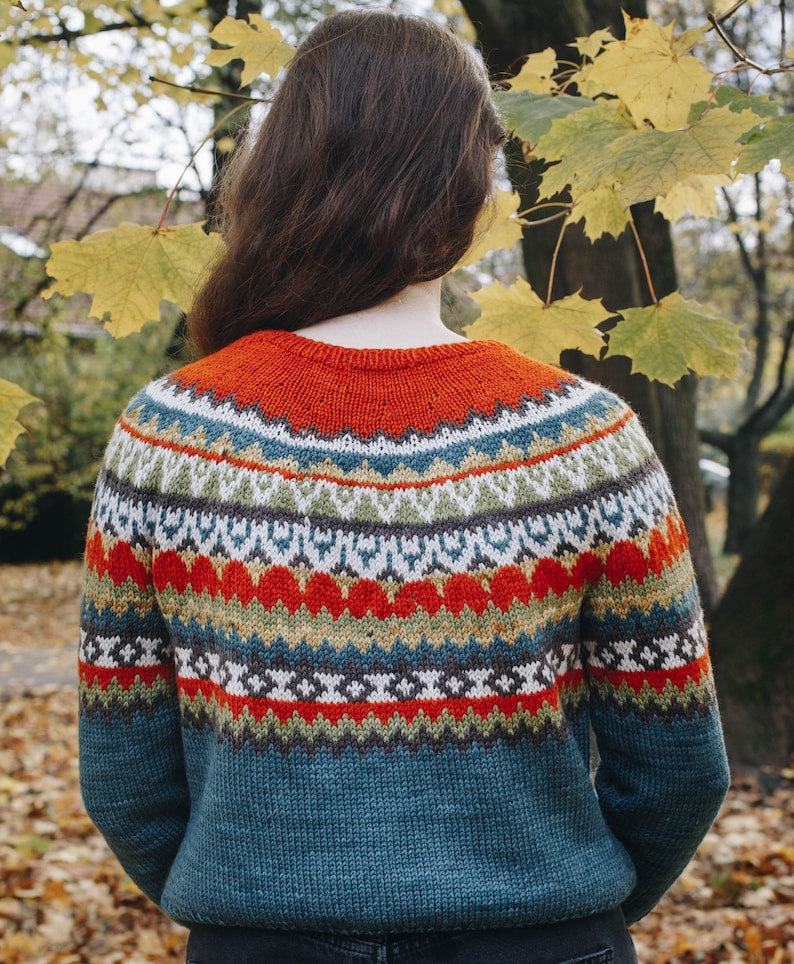 KNITTING PATTERN * Caitria Colorwork Yoke Sweater, Pullover Pattern ...
