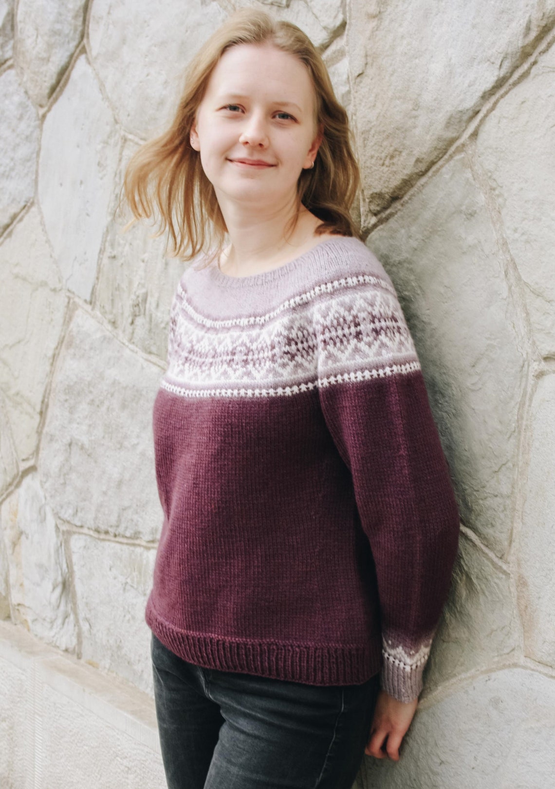 Colorwork Yoke Sweater Knitting Pattern: Fair Isle Knit Pullover (PDF ...