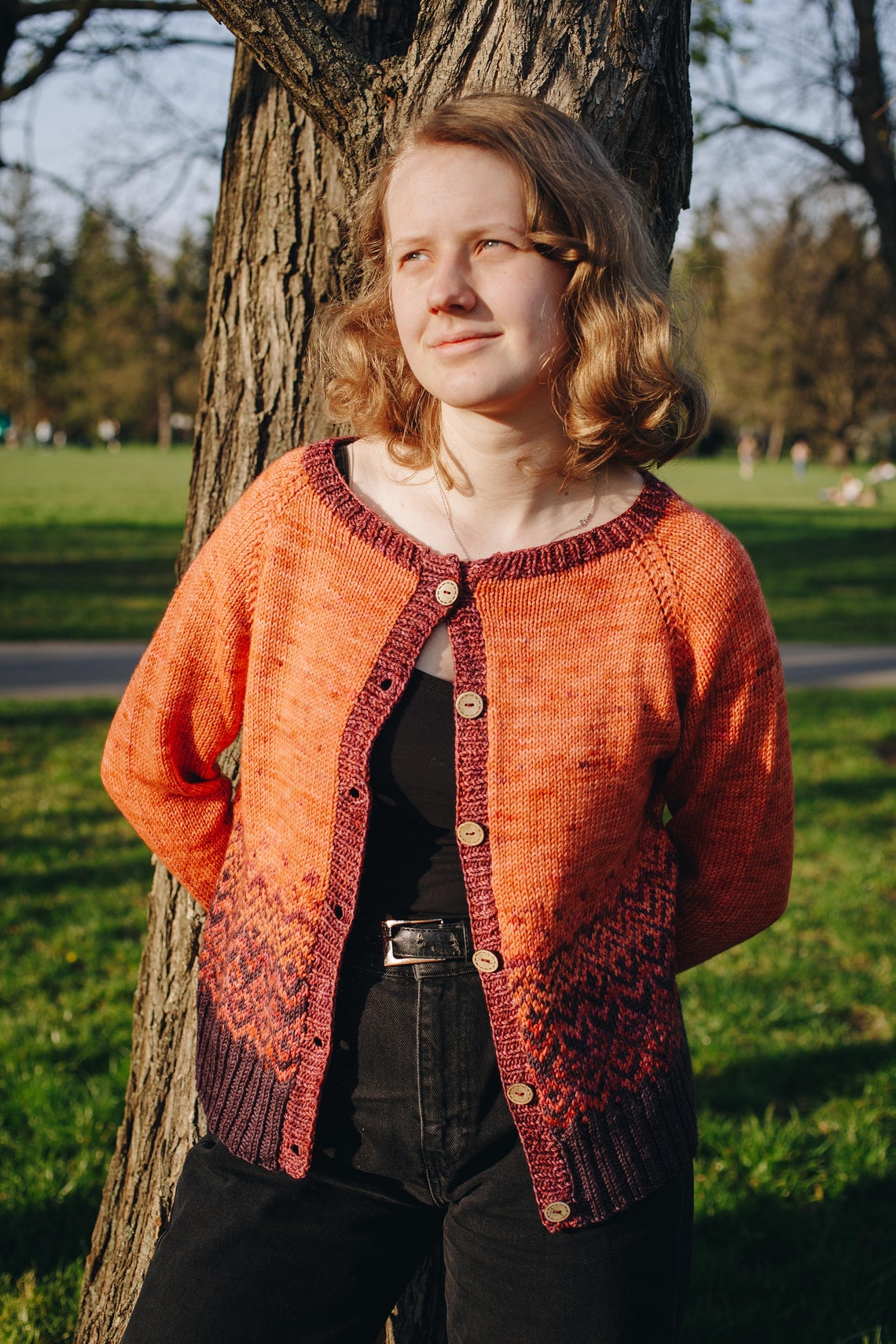 Colorwork Yoke Cardigan Knitting Pattern: Raglan Sweater (PDF Download ...