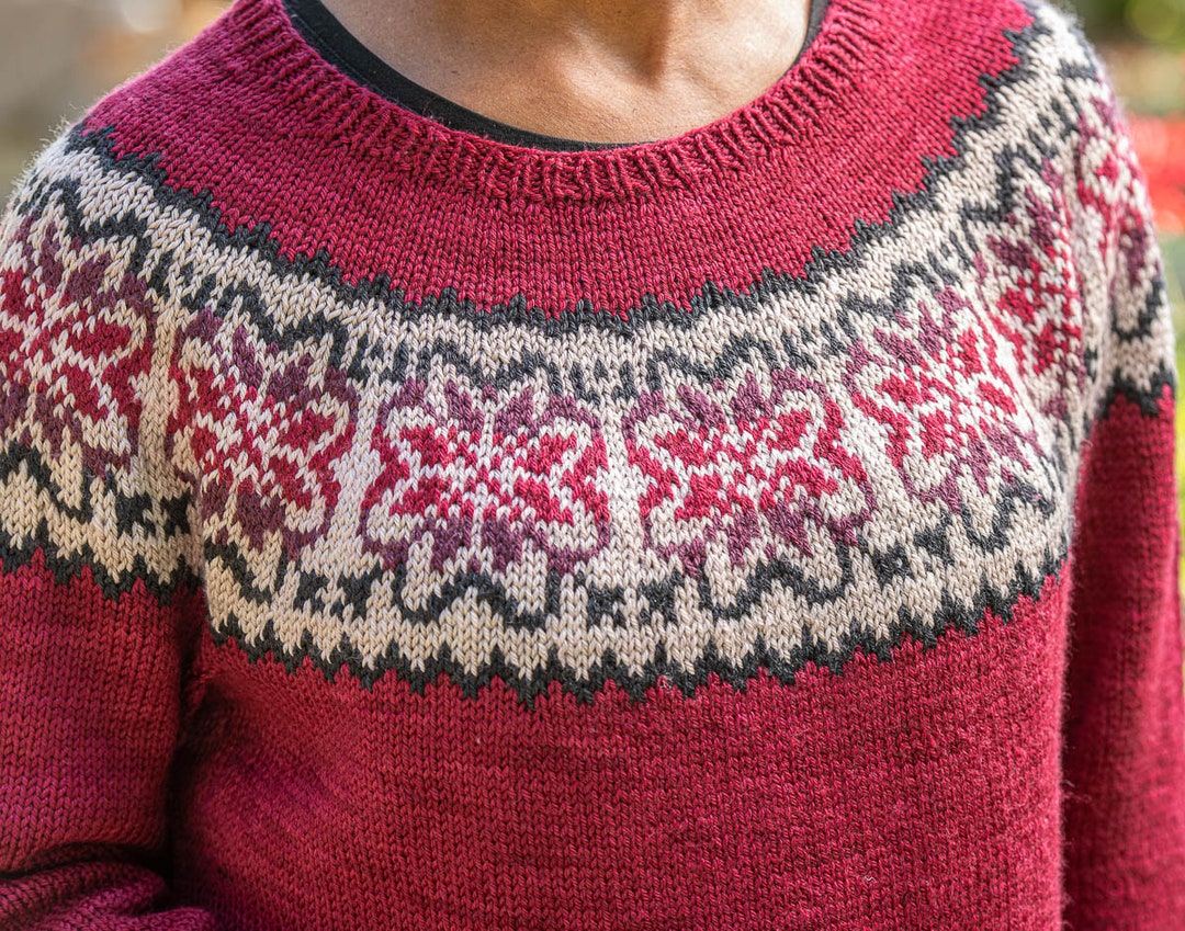 KNITTING PATTERN - Stjerne Colorwork Yoke Sweater, Pullover Pattern ...