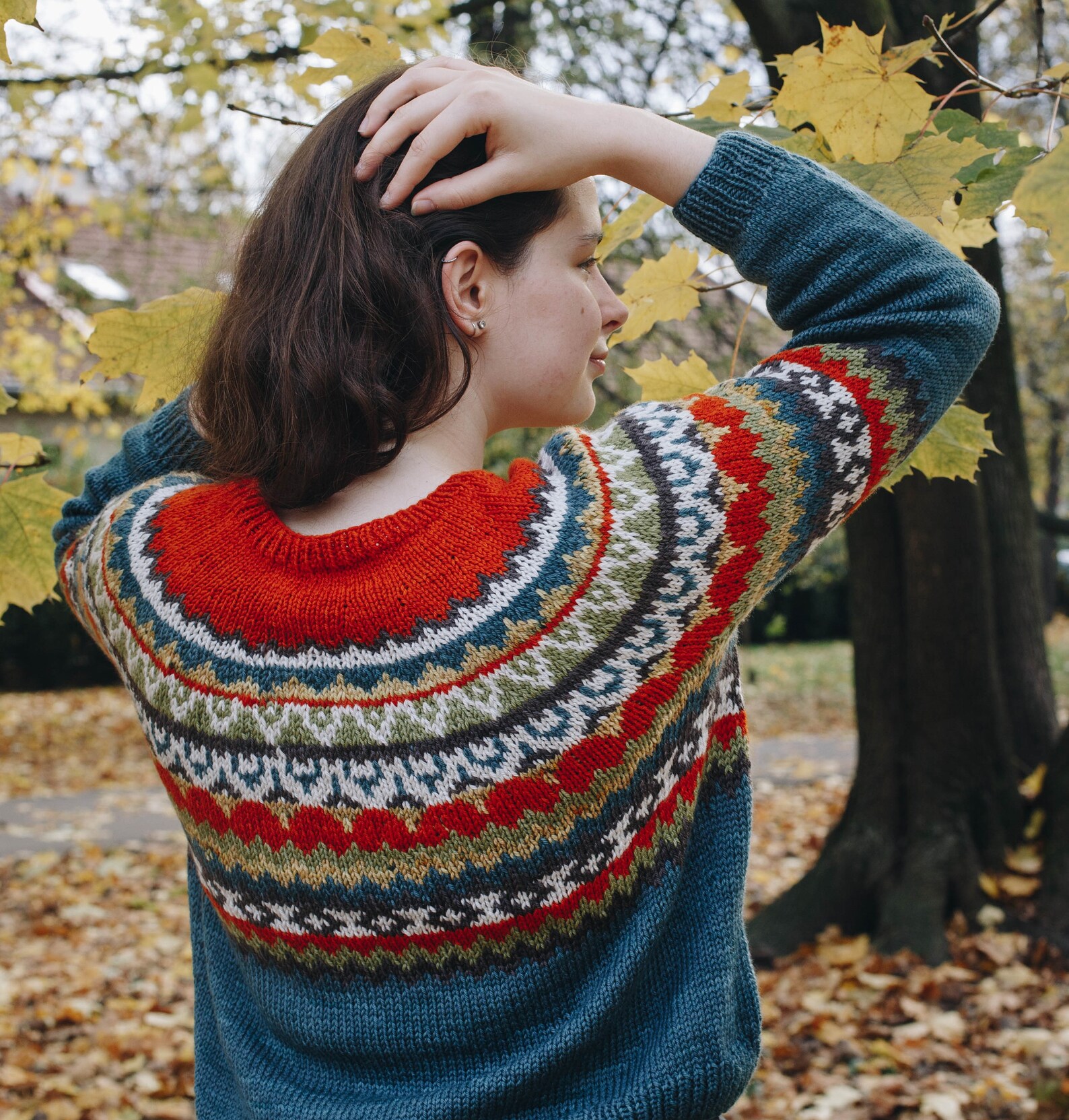 KNITTING PATTERN * Caitria Colorwork Yoke Sweater, Pullover Pattern ...
