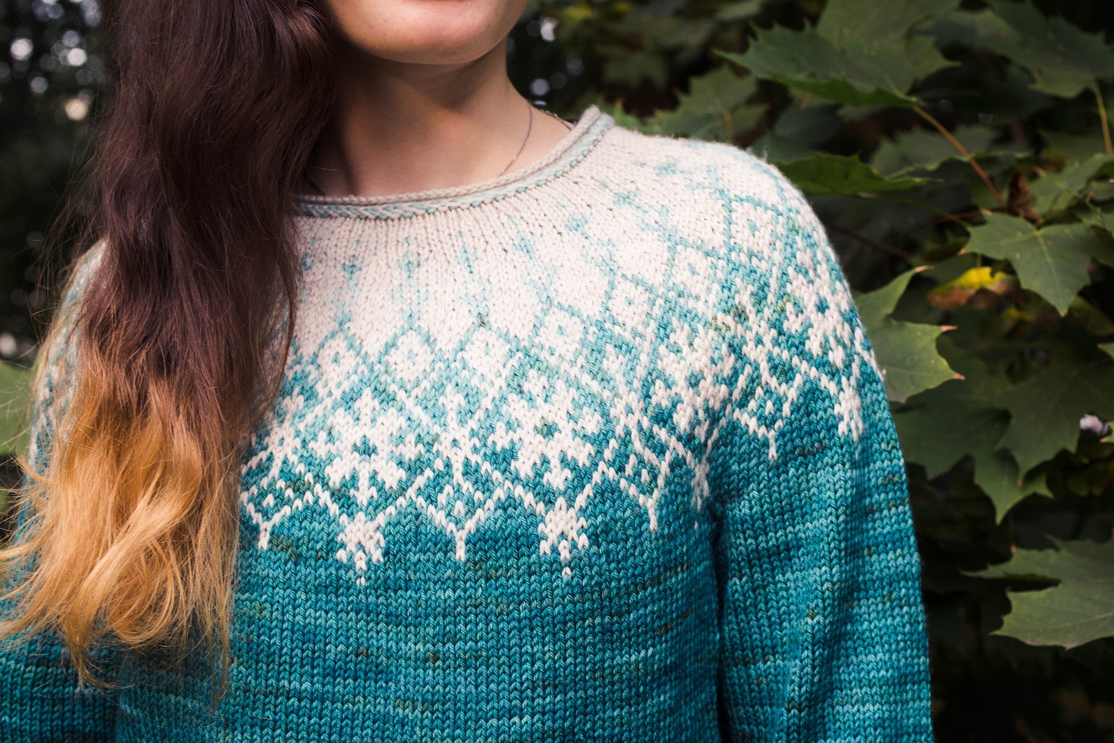 Sweater Knitting Pattern: Neretina Yoke Pullover, Stranded Colorwork ...