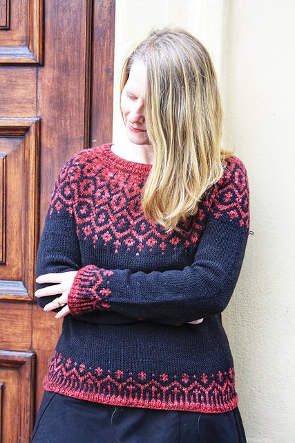 Fair Isle Sweater Knitting Pattern: Seamless Yoke Pullover,stranded ...