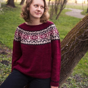 KNITTING PATTERN - Stjerne Colorwork Yoke Sweater, Pullover Pattern ...