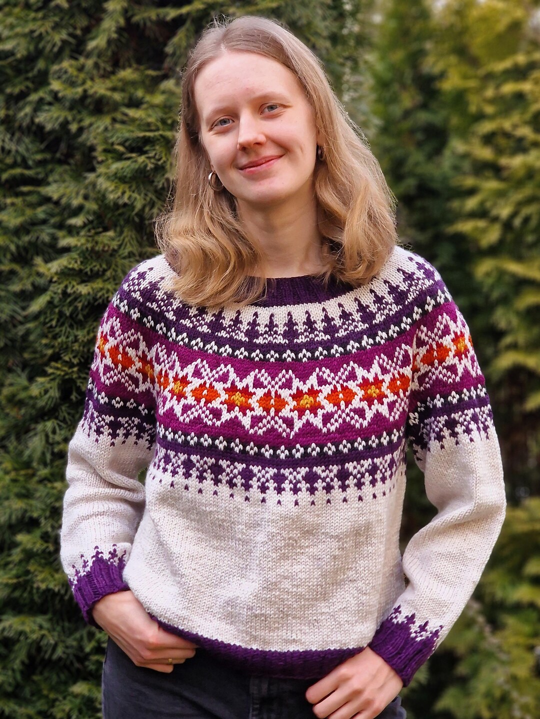 Colorwork Sweater Knitting Pattern: Gwiazda Star Fair Isle Knit ...