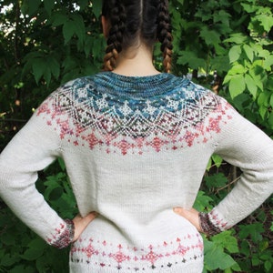 Sweater Knitting Pattern: Top Down Knit Pullover, Fair Isle Knit (PDF ...