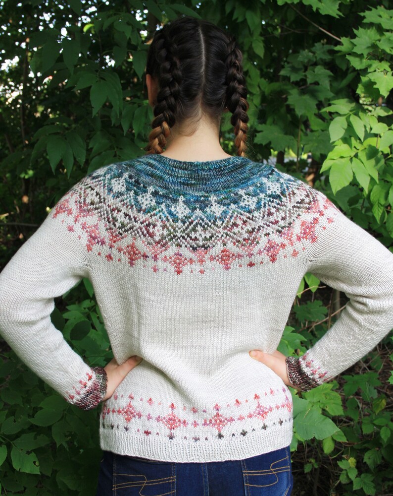 Sweater Knitting Pattern: Top Down Knit Pullover, Fair Isle Knit (PDF ...