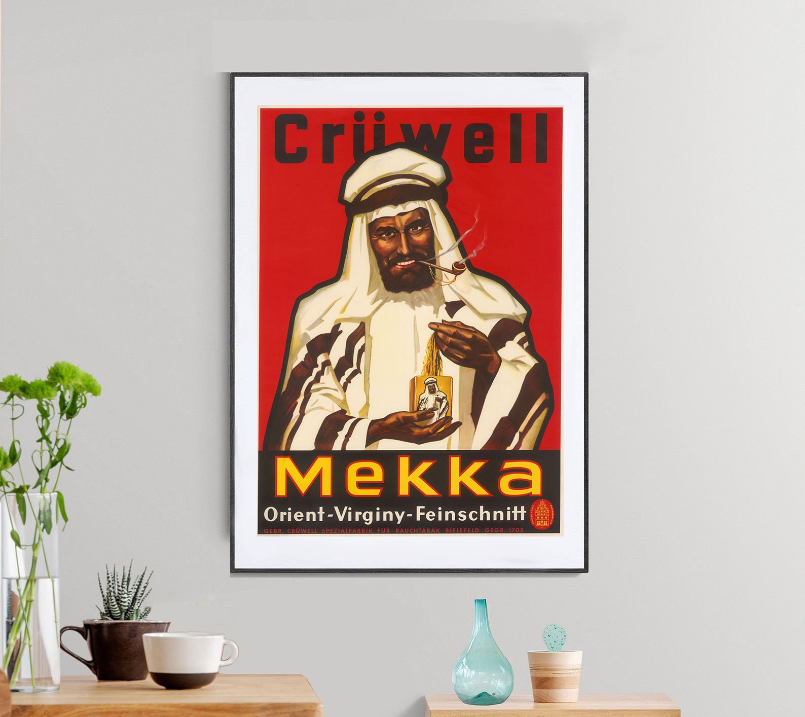 Vintage Mekka Poster – Crüwell Tobacco – 1930 - Etsy