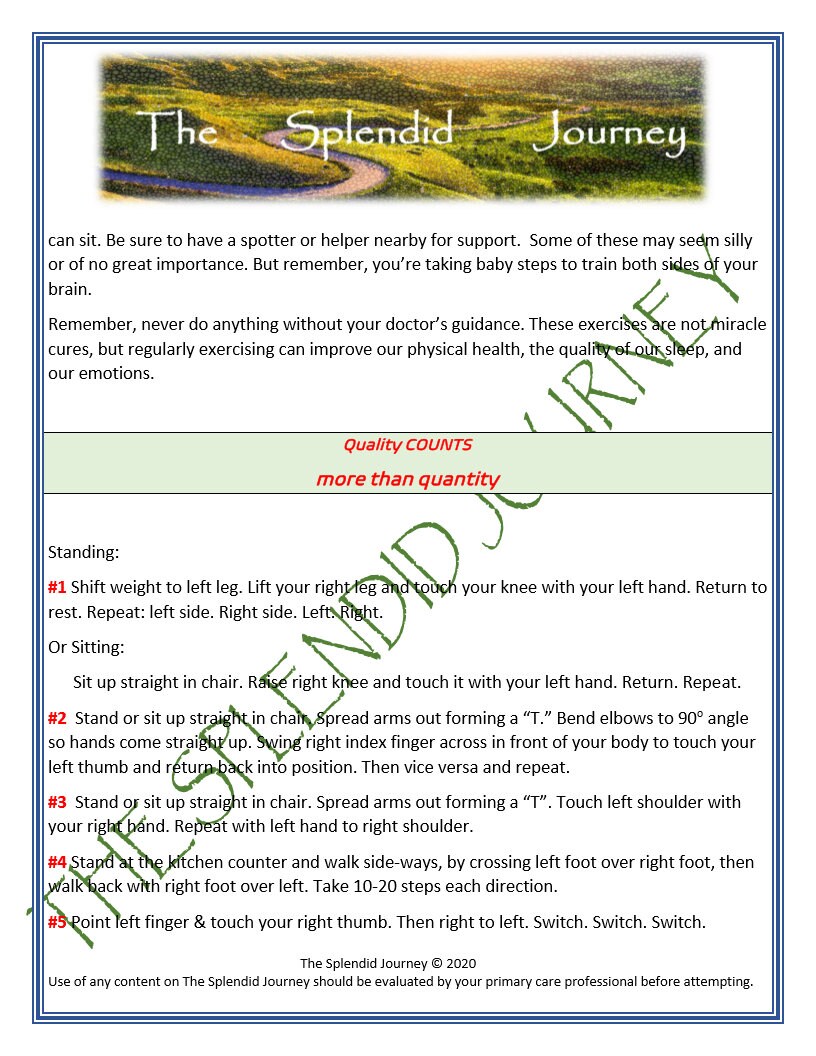 Cross-lateral Exercises for Stroke/tbi Survivors, Sitting or Standing ...