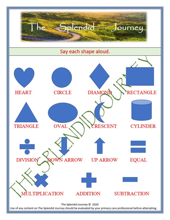 Number & Shapes Reading Charts for Stroke/tbi Survivors With - Etsy