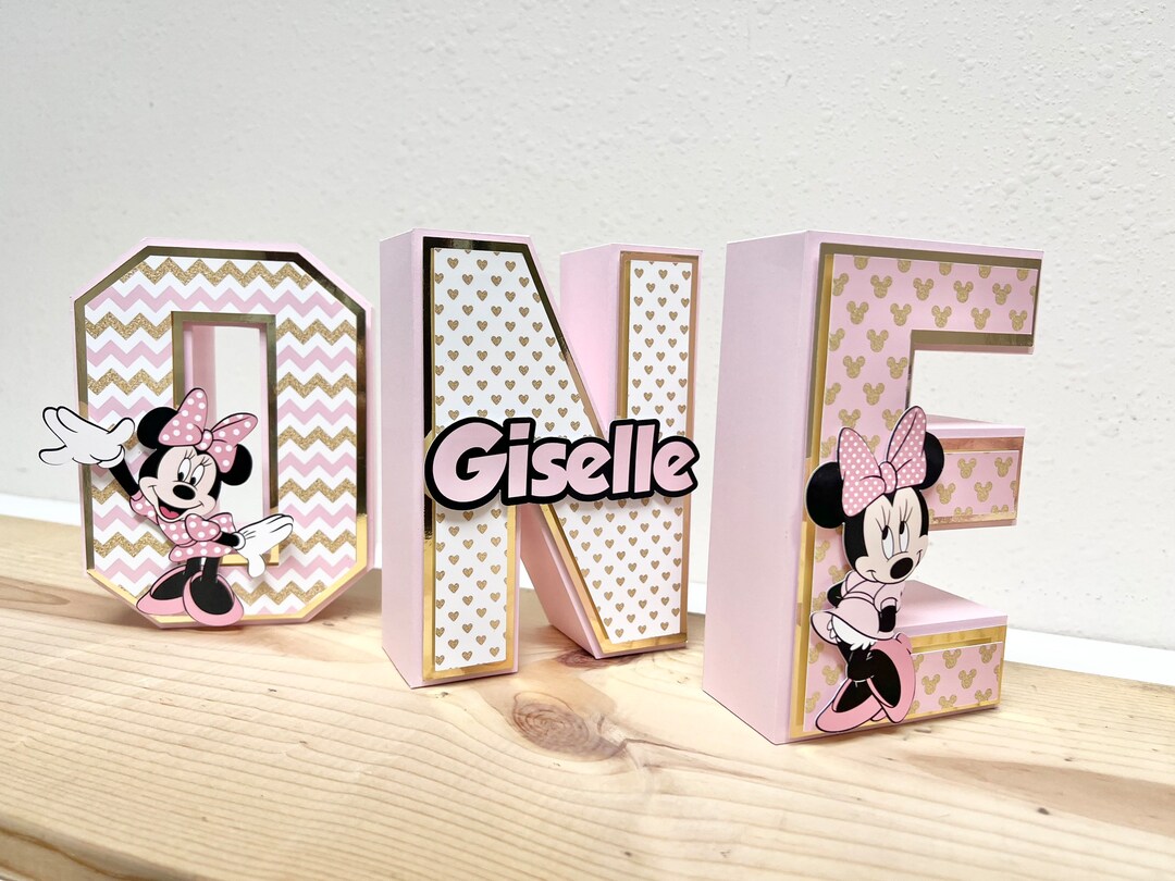 Minnie Mouse 3D One Letters, Blush 3D Letters, 3D Letters Minnie Mouse ...